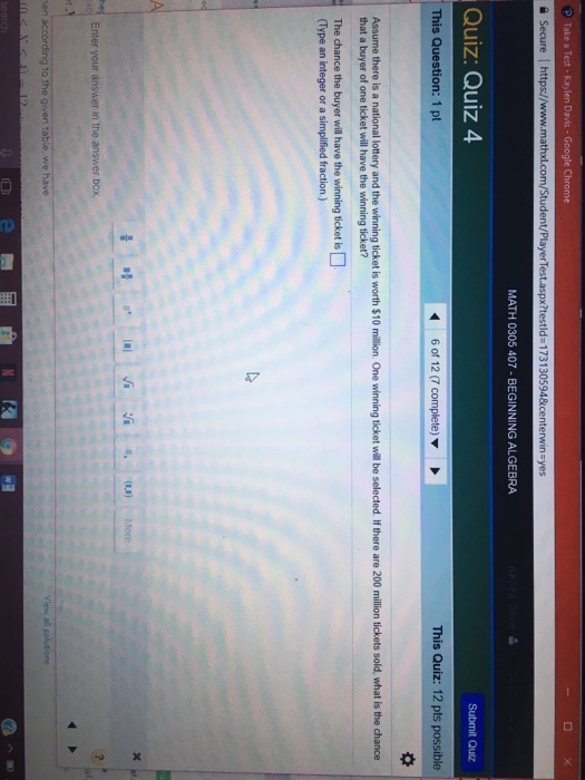 Solved Take a Test - Kaylen Davis D yer Test.aspx?testld | Chegg.com