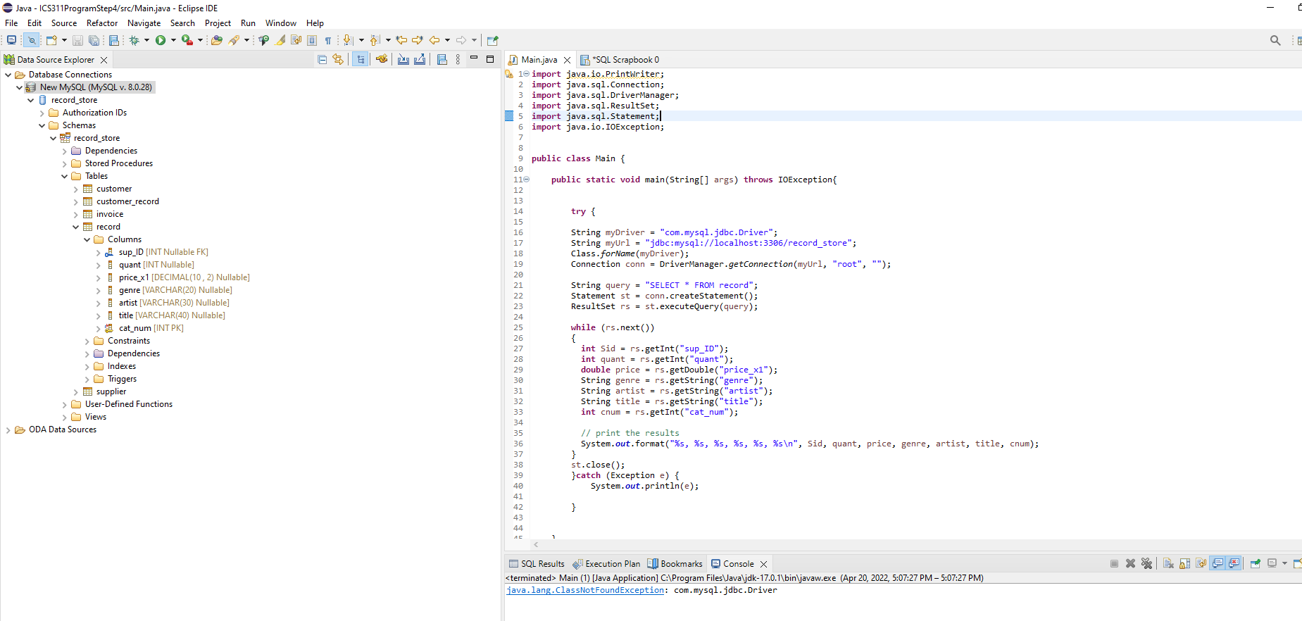 Solved I am trying to run this query in eclipse and I | Chegg.com