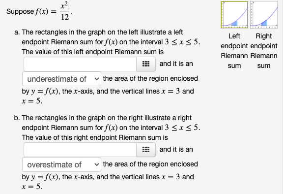 Solved Left Right endpoint endpoint Riemann Riemann sum sum | Chegg.com