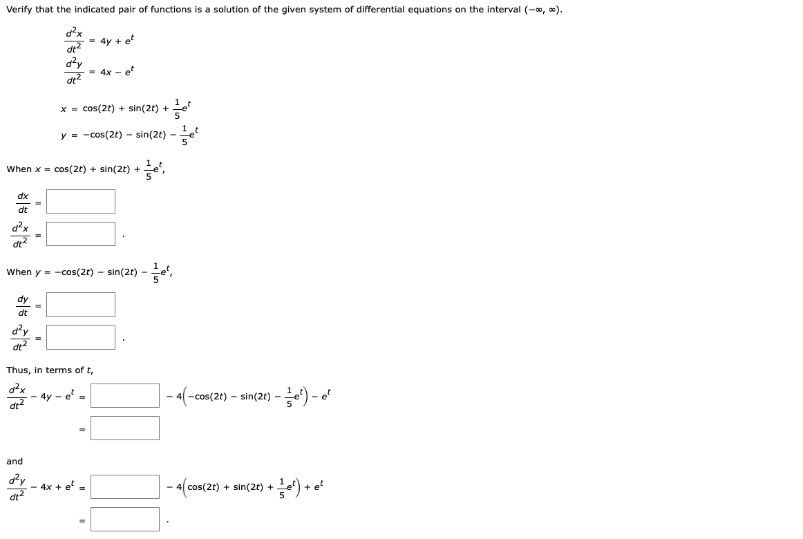 Solved Verify that the indicated pair of functions is a | Chegg.com