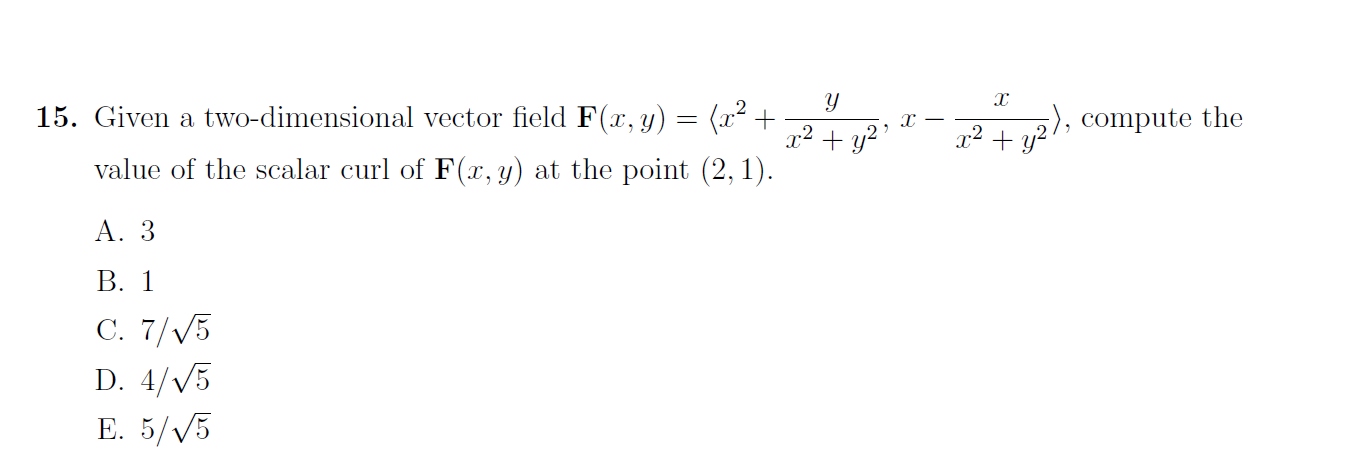 Solved Y х = 15. Given a two-dimensional vector field F(x, | Chegg.com