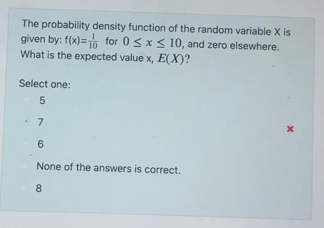Solved The probability density function of the random | Chegg.com