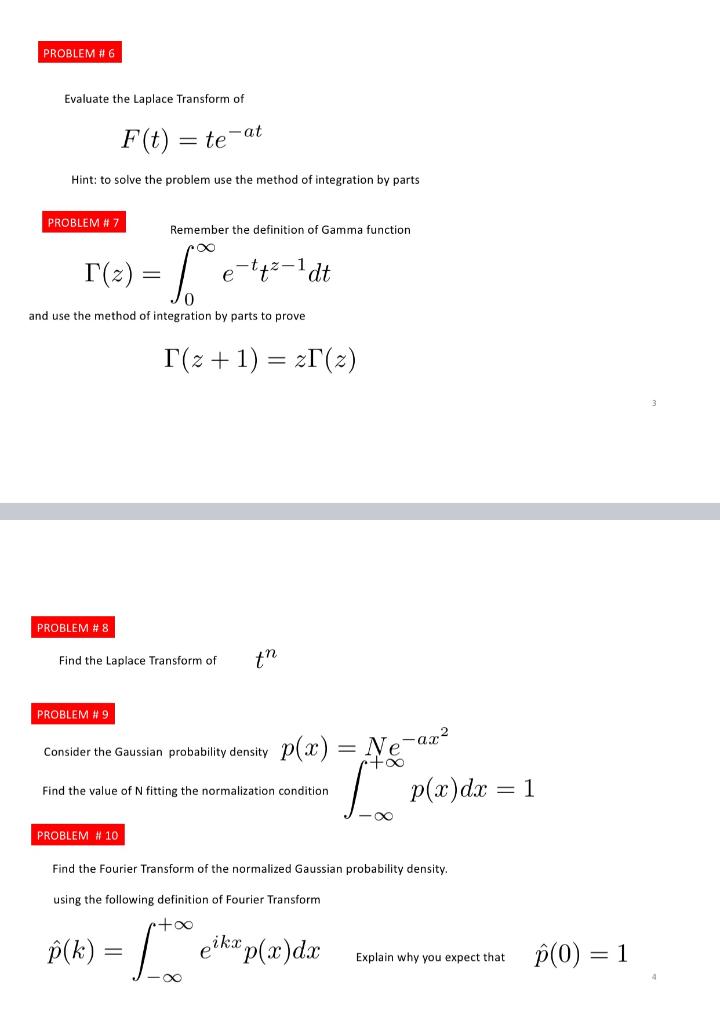 Solved PROBLEM # 6 Evaluate the Laplace Transform of F(t) = | Chegg.com