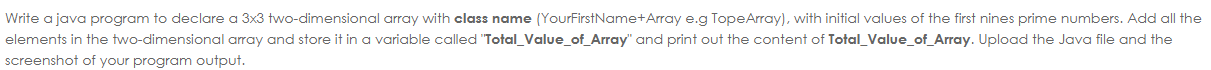 Solved Write A Java Program To Declare A 3x3 Two Dimensional Chegg