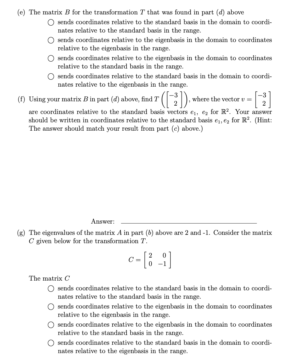 Solved Let T R2 R2 Be The Linear Transformation