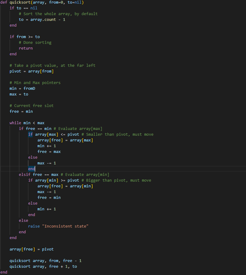 Solved Your job is to modify quicksort.rb to create a new | Chegg.com
