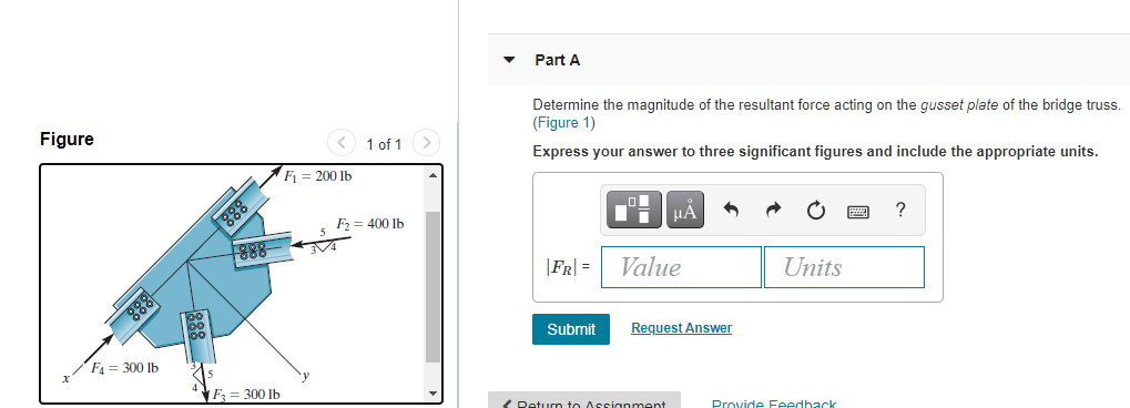 Solved Part A Determine the magnitude of the resultant force | Chegg.com