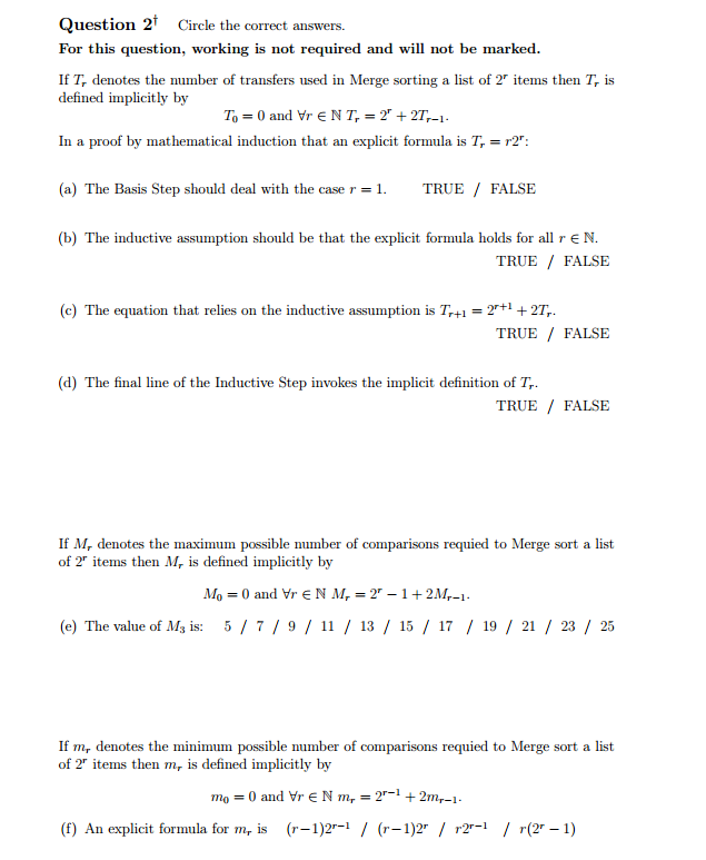 Solved whether they are ture or flase？ how to choose for e | Chegg.com