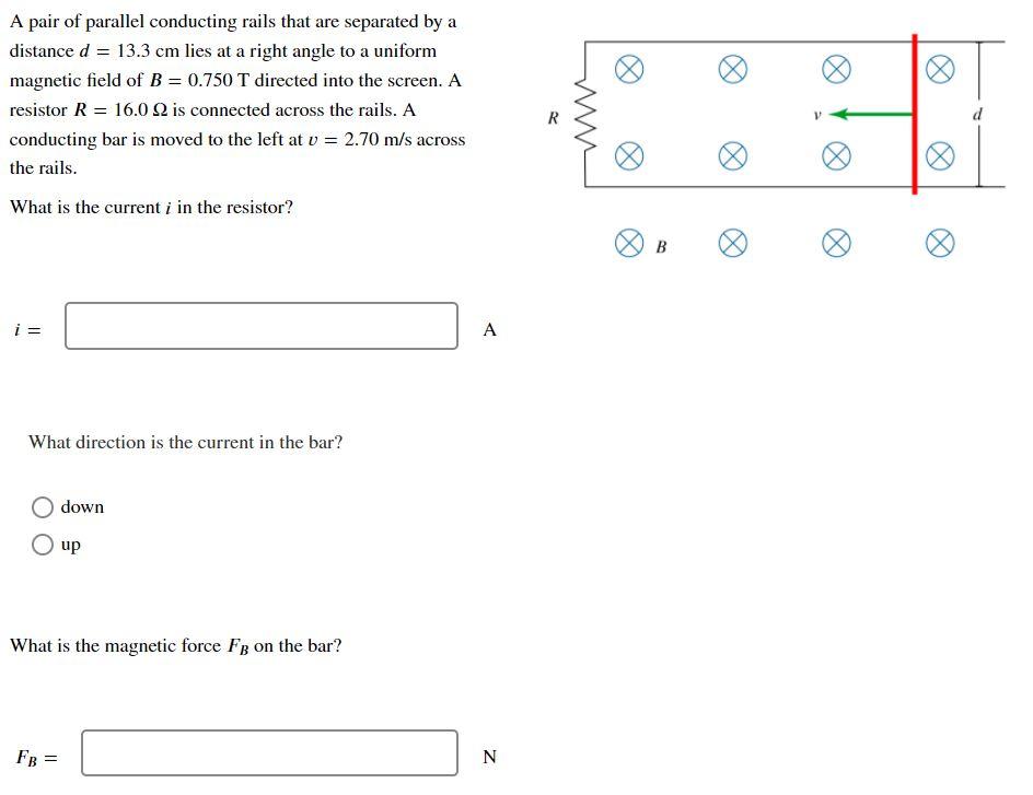 Solved w A pair of parallel conducting rails that are | Chegg.com