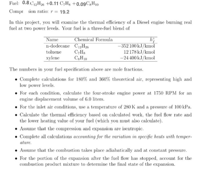 Fuel: 0.8 C12H26 +0.11 CHs +0.09CH1o Compr ion ratio: | Chegg.com