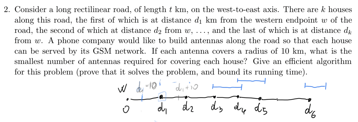 Solved 2. Consider a long rectilinear road, of length t km, | Chegg.com