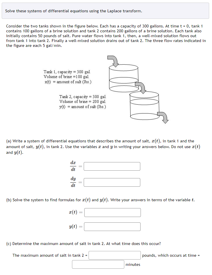 Solved Solve these systems of differential equations using | Chegg.com
