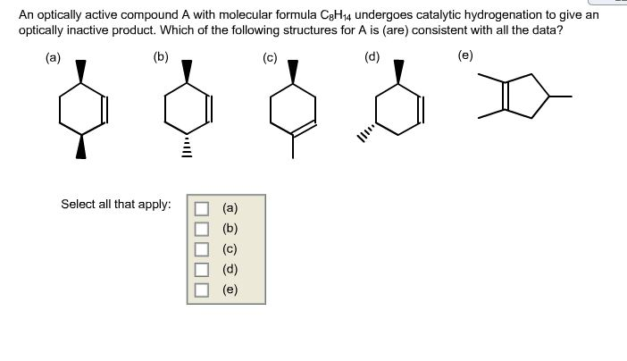 Solved An optically active compound A with molecular formula | Chegg.com