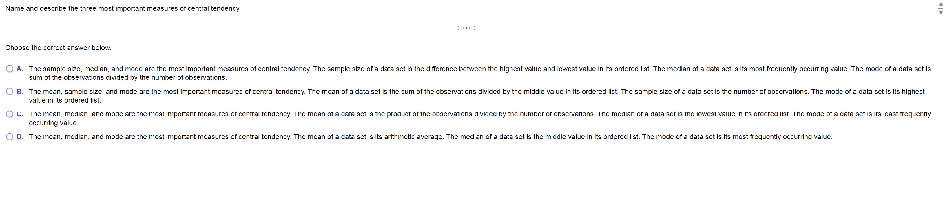 Solved Answer parts a through c for a quantitative data set. | Chegg.com