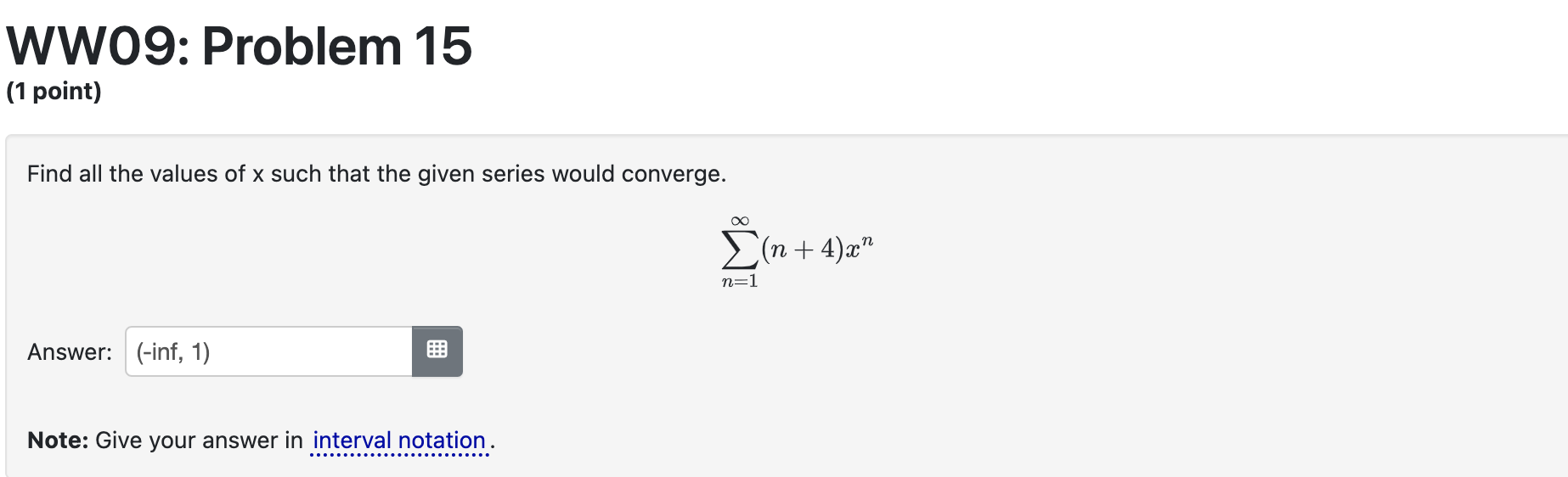 Solved WW09: Problem 15 (1 point) Find all the values of x | Chegg.com