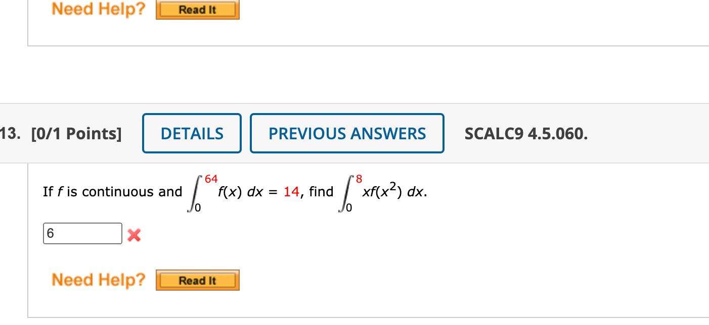Solved · [0/1 Points] DETAILS PREVIOUS ANSWERS SCALC9 | Chegg.com