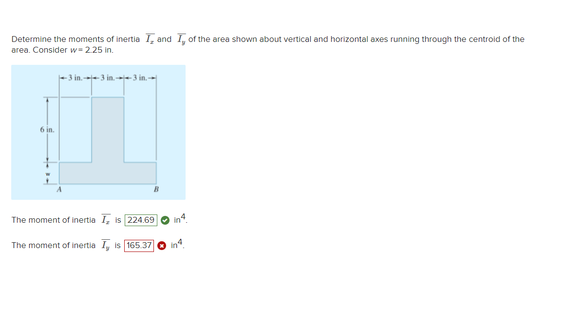 Solved Determine the moments of inertia ?bar (Ix) ﻿and | Chegg.com