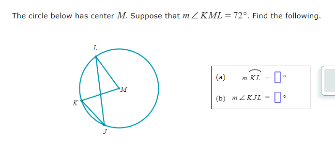 Solved The circle below has center M. Suppose that | Chegg.com