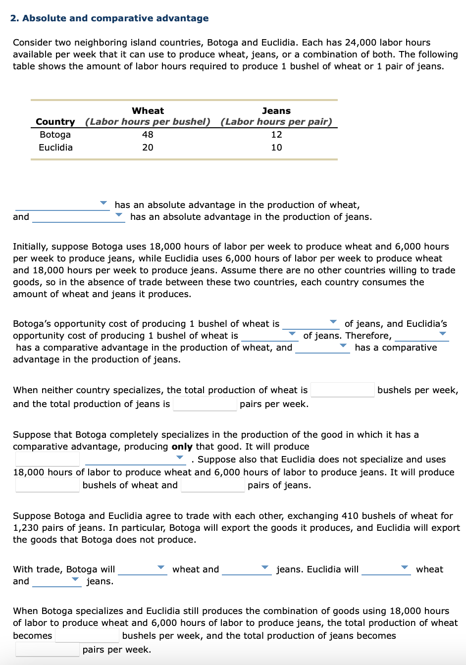 Solved 2. Absolute and comparative advantage Consider two | Chegg.com