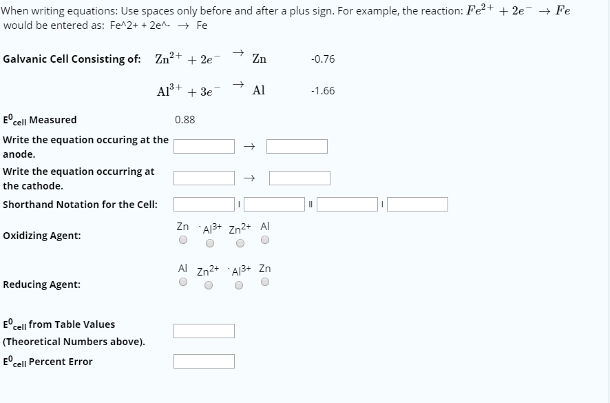 Solved Fill in the blank? When writing equations: Use spaces | Chegg.com