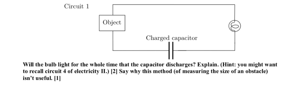 Solved Circuit 1 Object Charged capacitor Will the bulb | Chegg.com