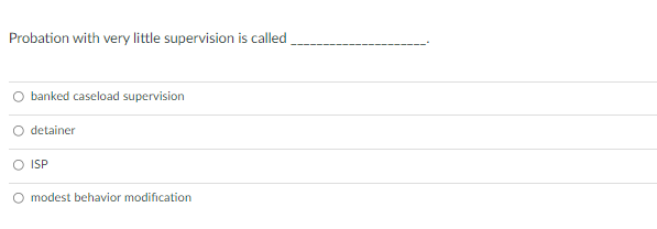 Solved Probation with very little supervision is called | Chegg.com