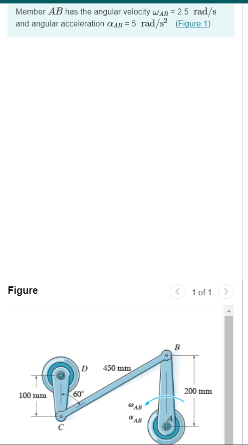 Solved Part A: Determine the angular velocity of member CB | Chegg.com