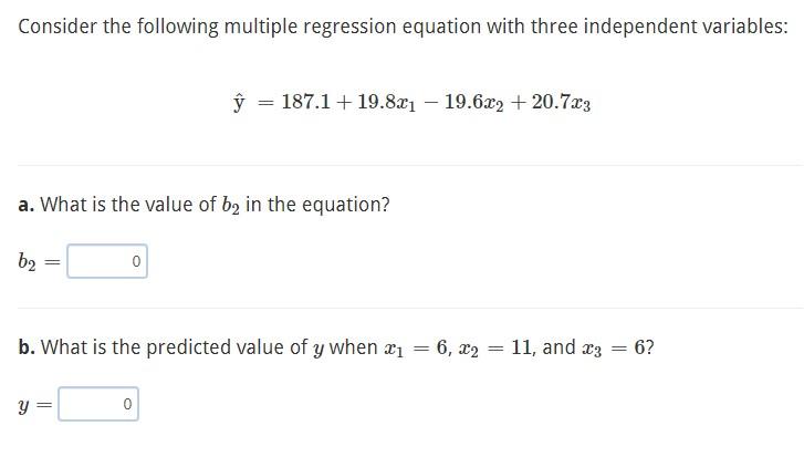 Solved Consider the following multiple regression equation | Chegg.com