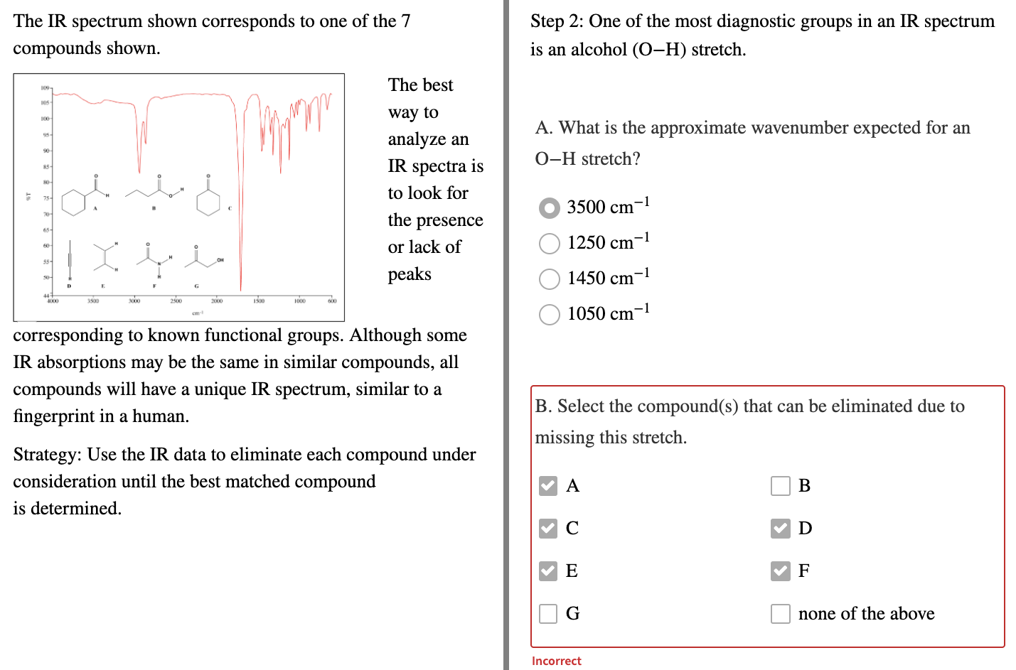 Solved The IR spectrum shown corresponds to one of the 7 | Chegg.com