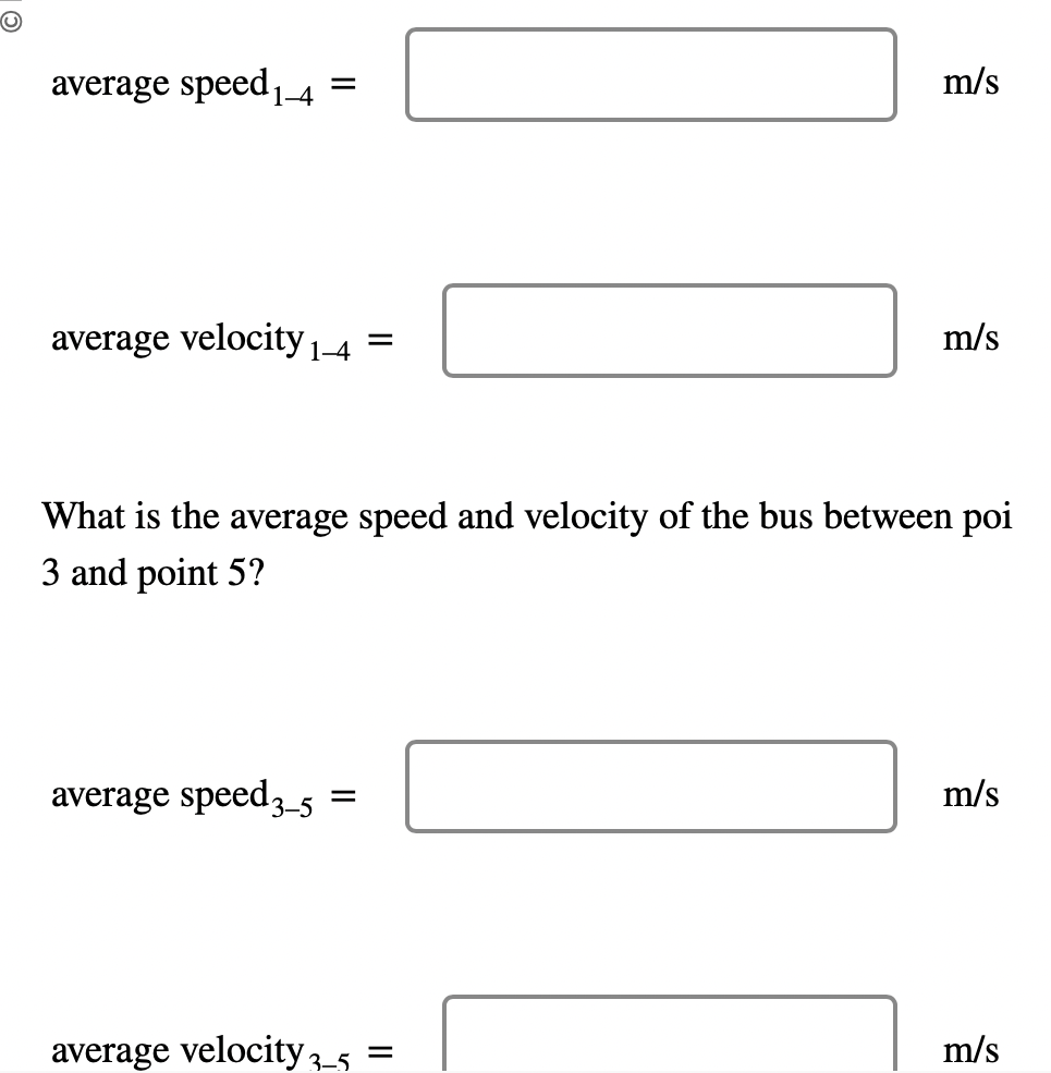 What is the average speed and velocity of the bus | Chegg.com