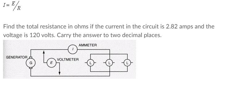 Solved R Find the total resistance in ohms if the current in | Chegg.com