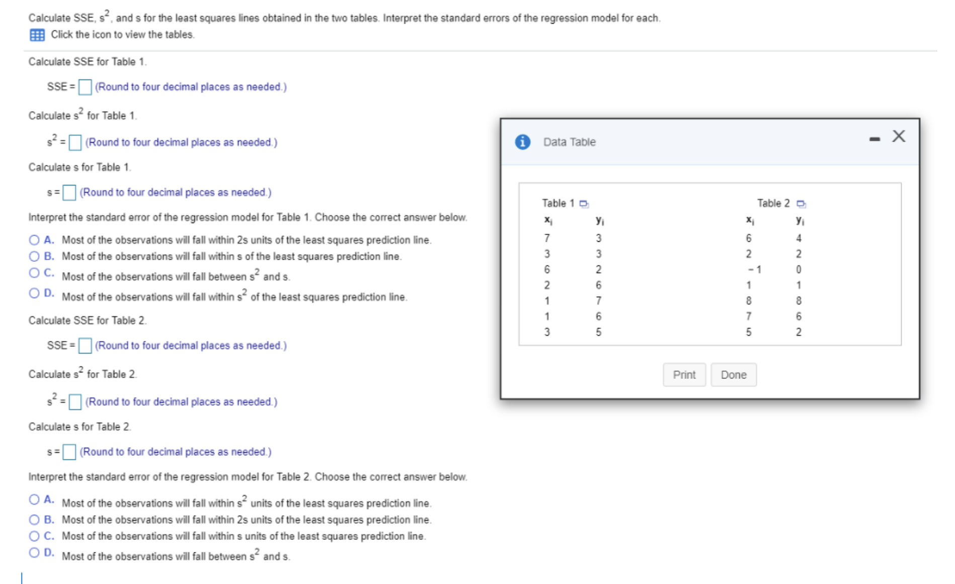 Can you explain step by step how to calculate the SSE | Chegg.com