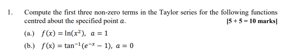 Solved 1. Compute the first three non-zero terms in the | Chegg.com
