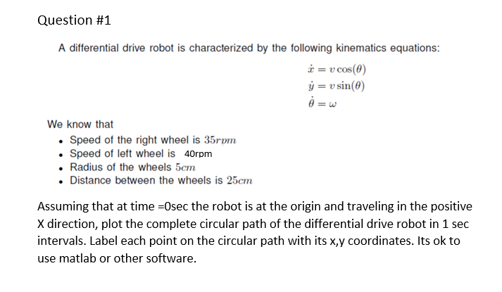 Solved A differential drive robot is characterized by the | Chegg.com