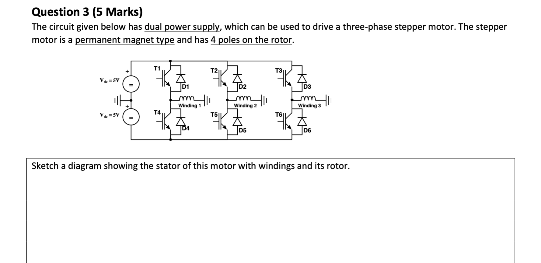 Solved Question 3 (5 Marks) The circuit given below has dual | Chegg.com