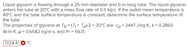 Solved Liquid glycerin is flowing through a 25 -mm-diameter | Chegg.com