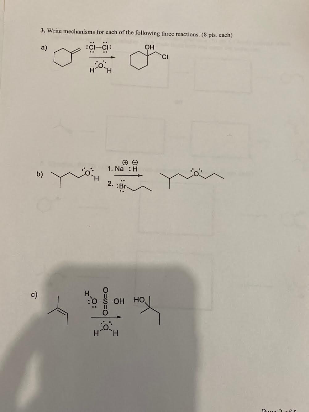 Solved 3. Write mechanisms for each of the following three | Chegg.com