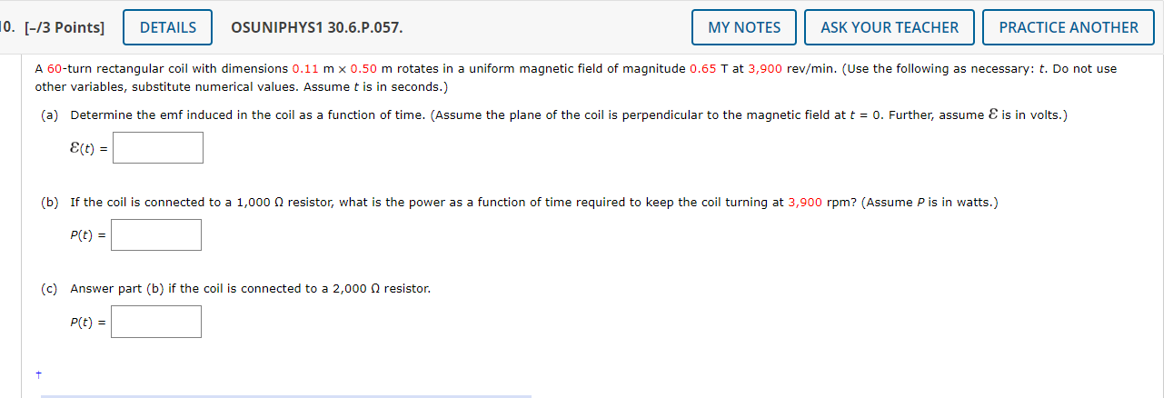 Solved other variables, substitute numerical values. Assume | Chegg.com
