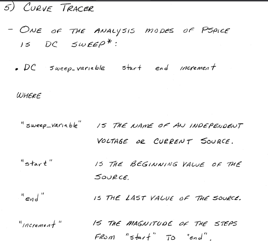 Solved 1. In SPICE, follow the e-book curve tracer example | Chegg.com
