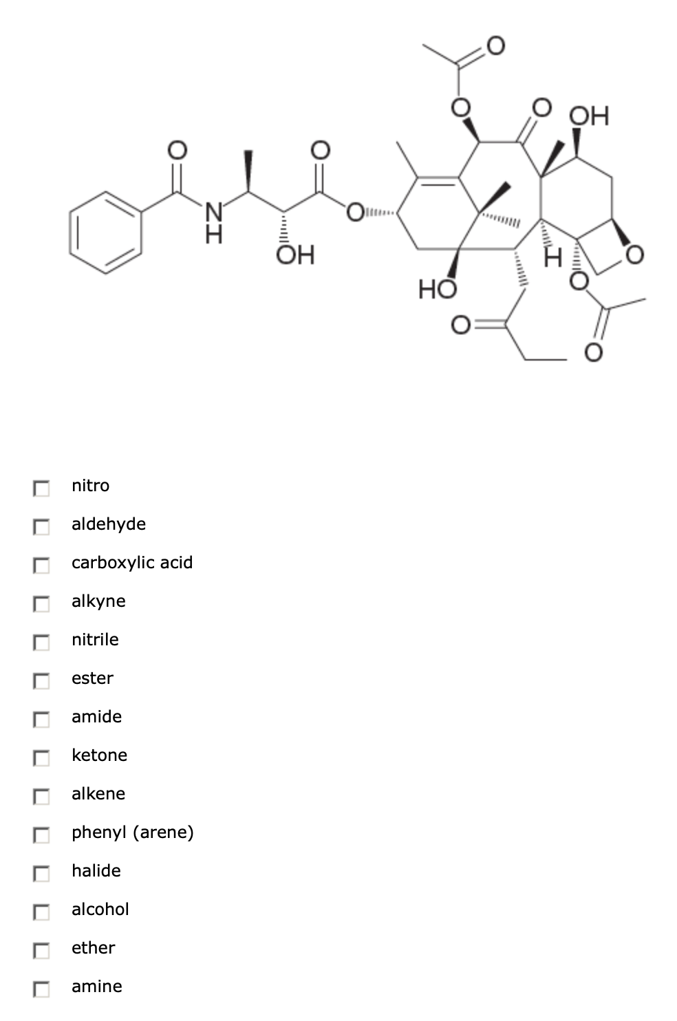 Solved Select All Of The Functional Groups In The Following 5305