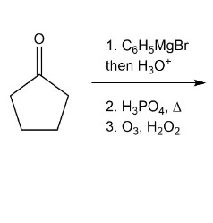Solved C6H5MgBrthen H3O+H3PO4,ΔO3,H2O2 | Chegg.com