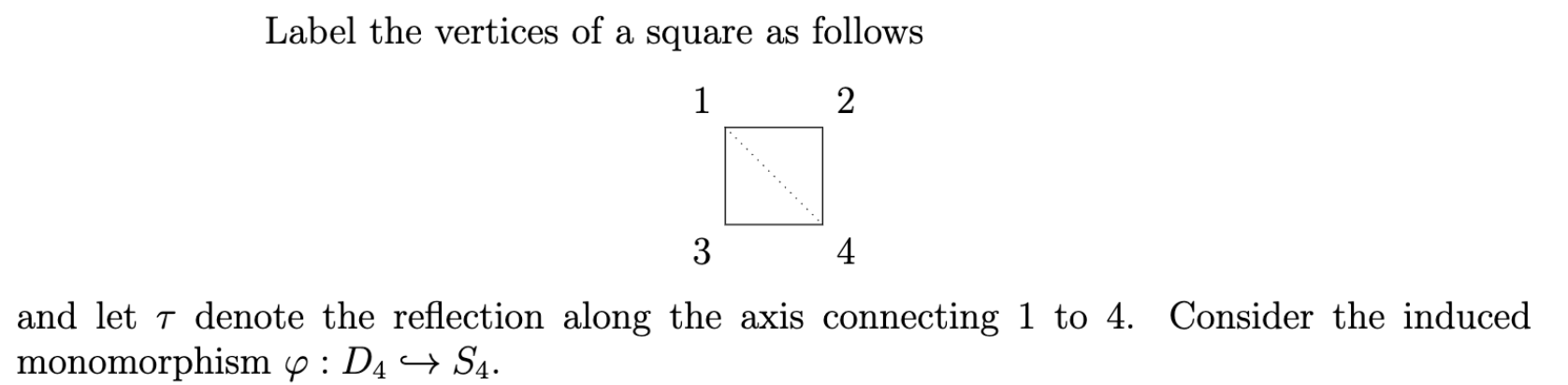 Solved Label the vertices of a square as follows and let τ | Chegg.com