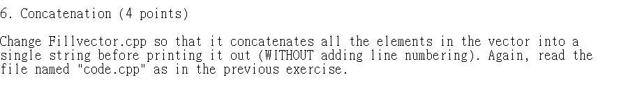 Solved Concatenation (4 points) hange Fillvector.cpp so that | Chegg.com