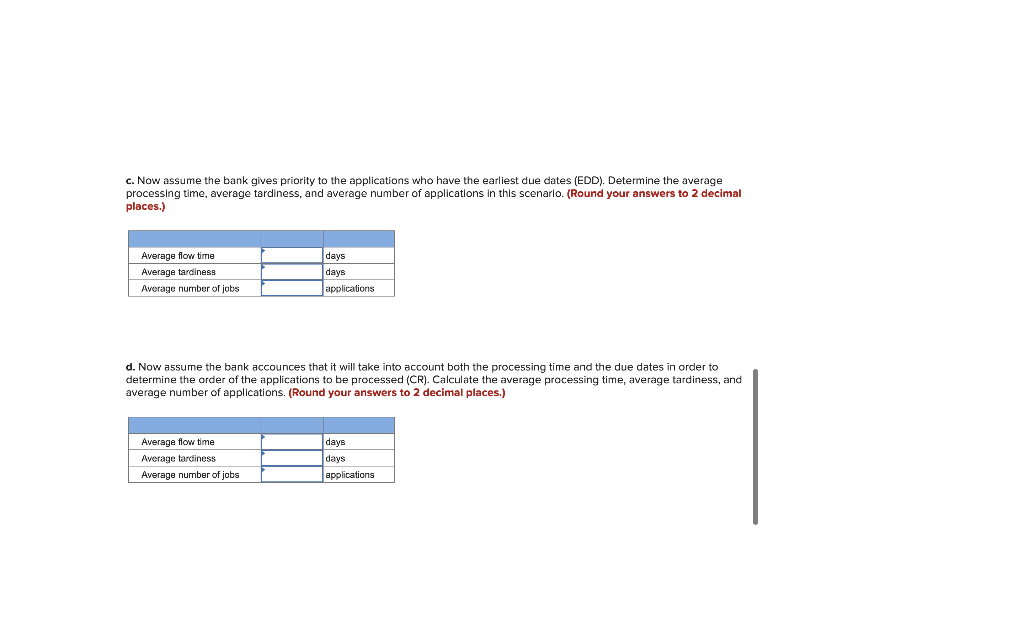 Solved c. Now assume the bank gives priority to the | Chegg.com