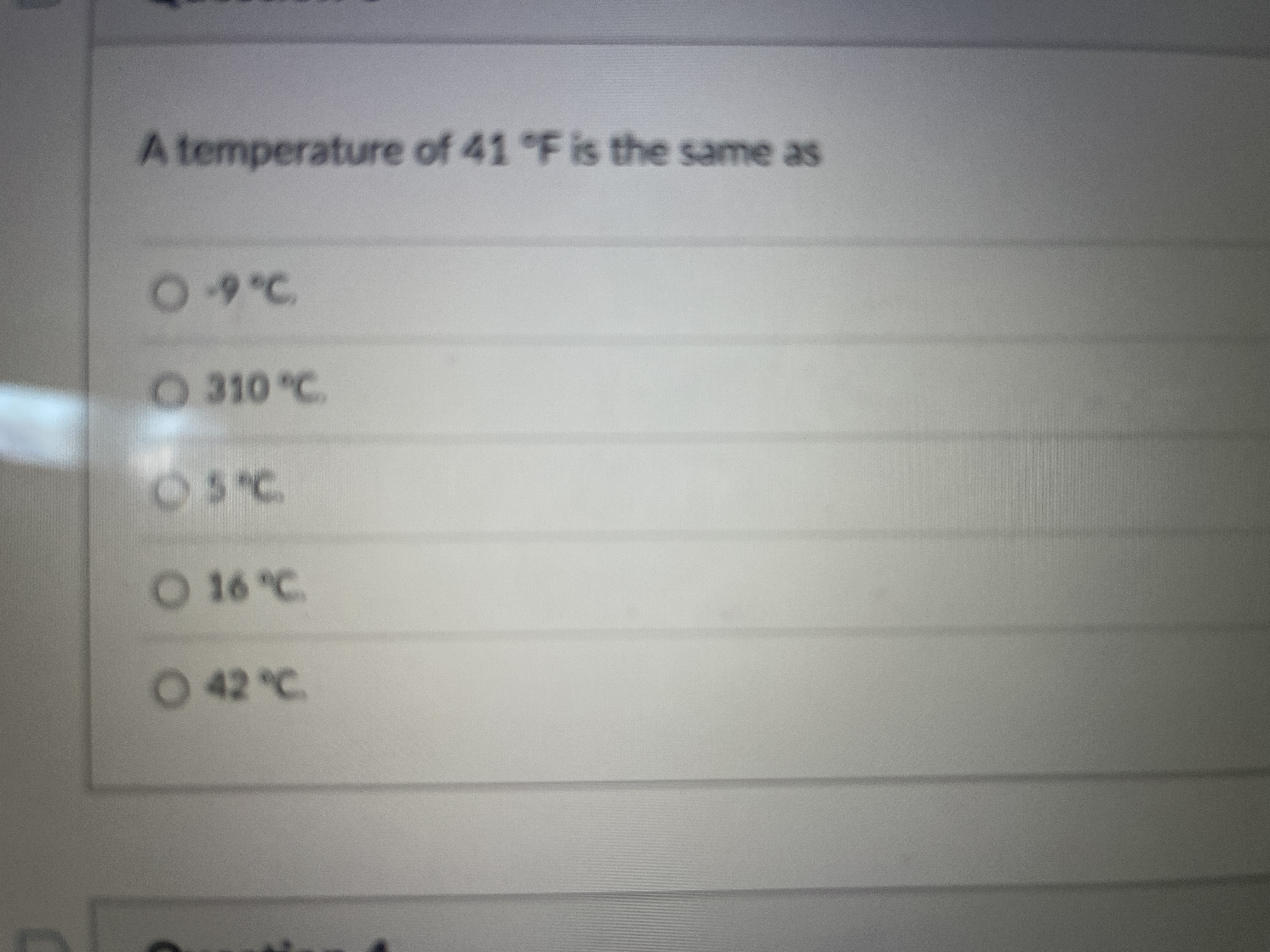 Solved A temperature of 41°F ﻿is the same as | Chegg.com
