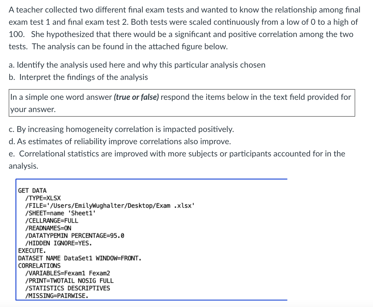 Solved A teacher collected two different final exam tests | Chegg.com