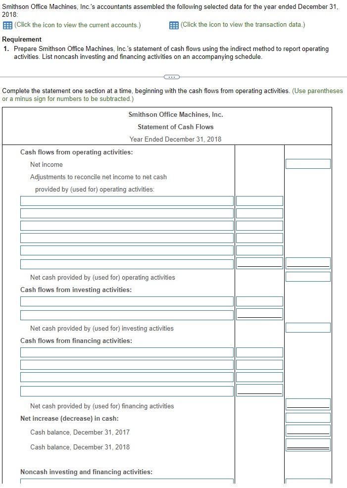 Solved Smithson Office Machines, Inc.'s accountants | Chegg.com