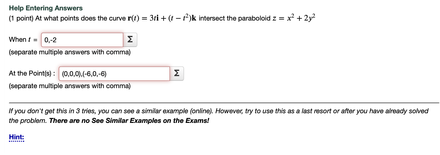 Solved Help Entering Answers (1 point) At what points does | Chegg.com