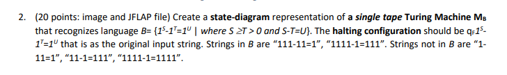 Solved 2. (20 points: image and JFLAP file) Create a | Chegg.com