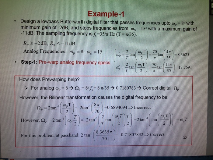 1. Using the Bilinear Transform steps in Example-1 | Chegg.com